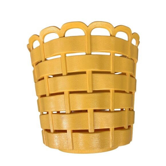 Vintage | Accents | Vintage Planter Basket Hard Plastic Orange Yellow ...